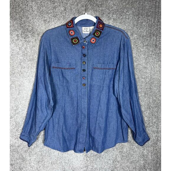 Koret | Tops | Vintage Koret City Blue Petites Denim Top Womens Size Lp ...
